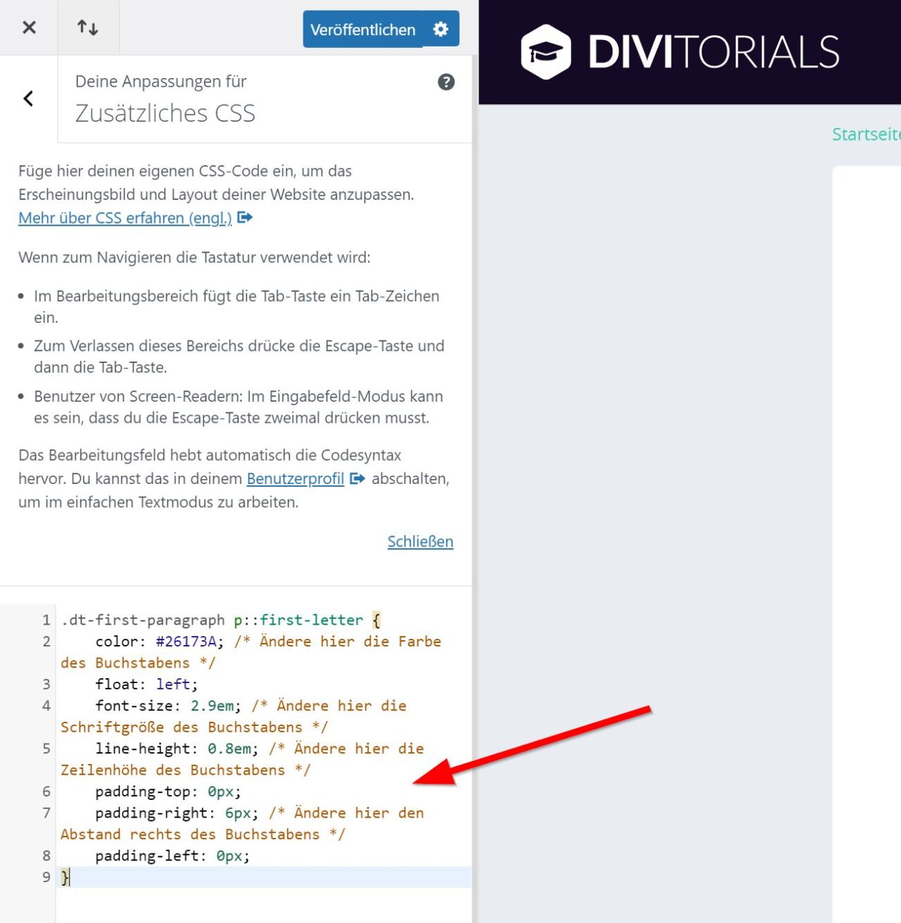 Erster Buchstabe groß (Initiale) - Divitorials